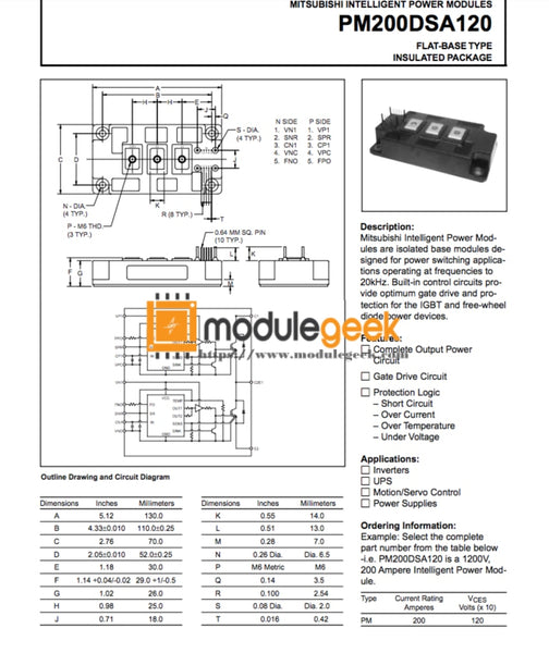 1PCS MITSUBISHI PM200DSA120 POWER SUPPLY MODULE NEW 100% Best price and ...