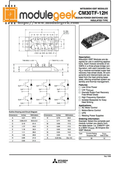 1PCS MITSUBISHI CM30TF-12H POWER SUPPLY MODULE NEW 100% Best price and ...