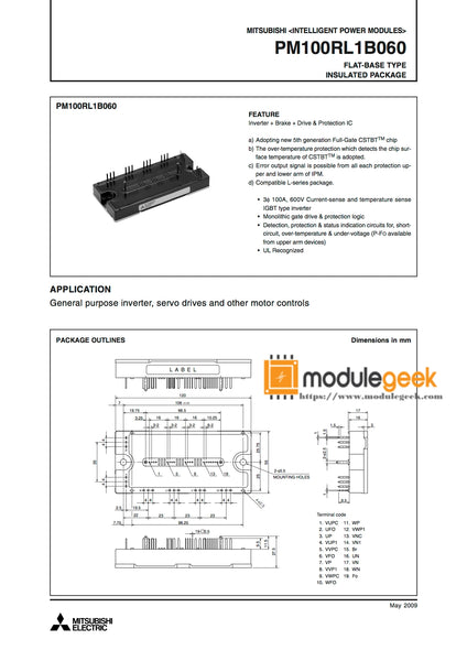 1PCS MITSUBISHI PM100RL1B060 POWER SUPPLY MODULE NEW 100% Best price a ...