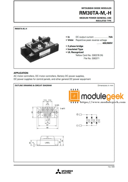 1PCS MITSUBISHI RM30TA-H POWER SUPPLY MODULE NEW 100% Best price and q ...